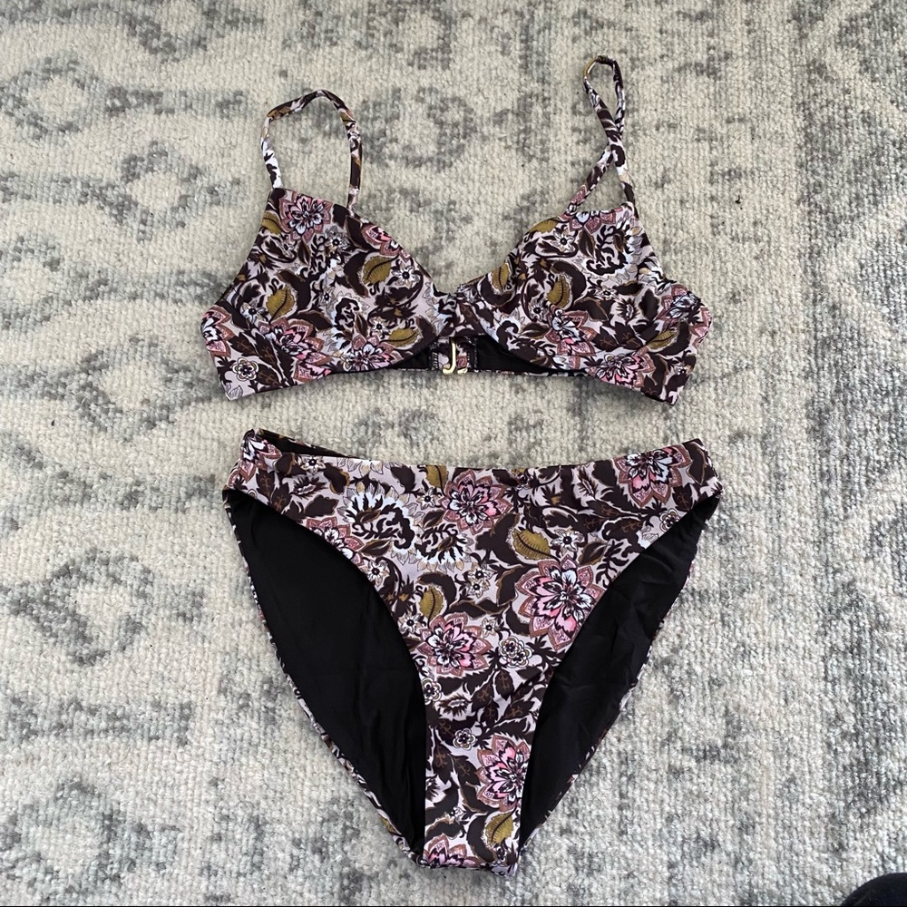 Beach Riot Black Floral Bikini - Gem